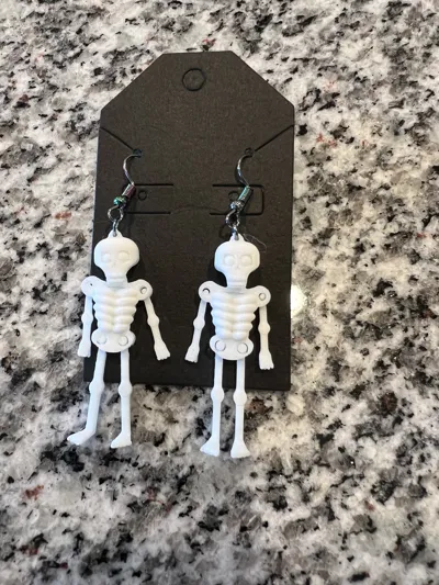 skeleton earring articulated by tomo3D - MakerWorld