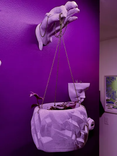 Wall hand flower pot 2 - Free 3D Print Model - MakerWorld