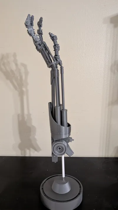 Terminator T800 Arm with Light Base - Free 3D Print Model - MakerWorld