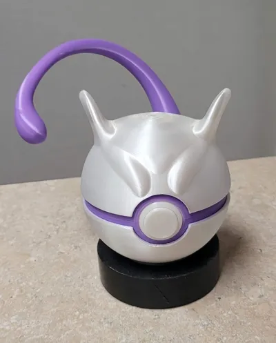 Mewtwo Ball - Pokemon - Pokeball Functional by Torikami - MakerWorld