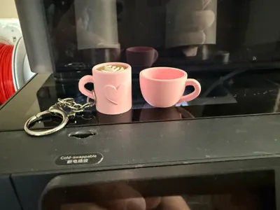 Cute Coffee Lovers keychain - Free 3D Print Model - MakerWorld