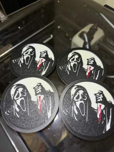 Ghostface Scream Coaster set by MoltenPlasticNuts MakerWorld: Download ...