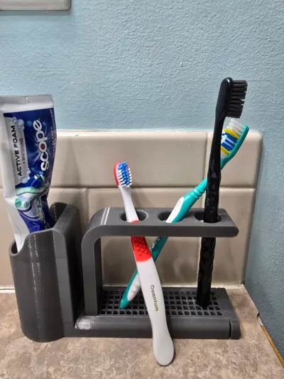 toothbrush and toothpaste holder Remixed by Sérgio MakerWorld: Download Free 3D Models