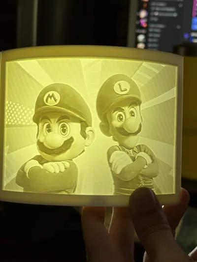 Mario & Luigi Lithophane Night Light by Picture_it - MakerWorld