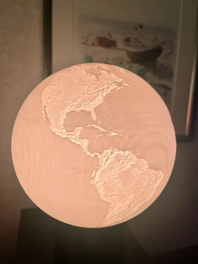 Lithophane Earth Lamp Remixed by Topik at Printhood.cz MakerWorld ...