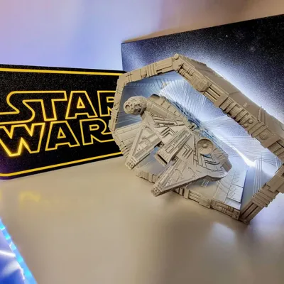 Suspended Millennium Falcon Remixed by fay3dlab - MakerWorld