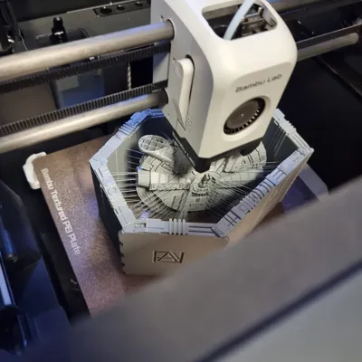 Suspended Millennium Falcon Remixed by fay3dlab - MakerWorld