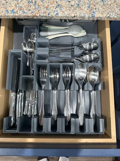 Gridfinity Kitchen Silverware Set - Free 3D Print Model - MakerWorld