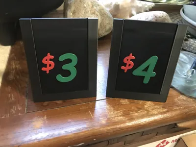 Price Stand with Easy Change Prices $€£ - Free 3D Print Model - MakerWorld