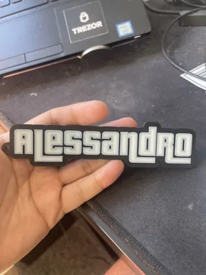 Grand Theft Auto (GTA) keychain with custom name - Free 3D Print Model ...