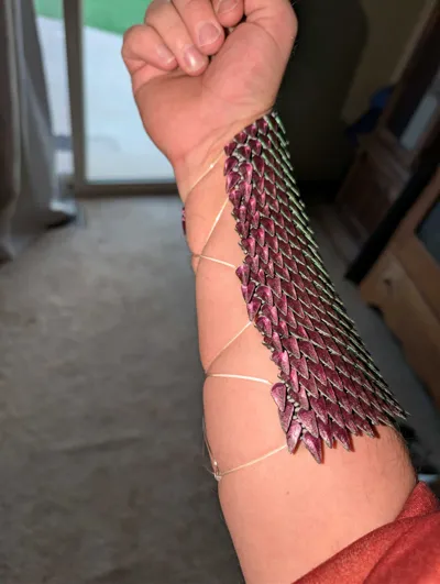 chainmail fabric arm bracer - Free 3D Print Model - MakerWorld
