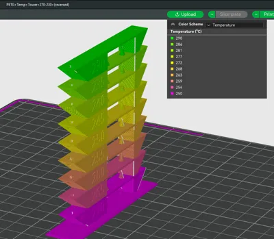 Bambu Lab P1S Temperature Tower PLA, PETG, ABS, TPU by tsubus ...