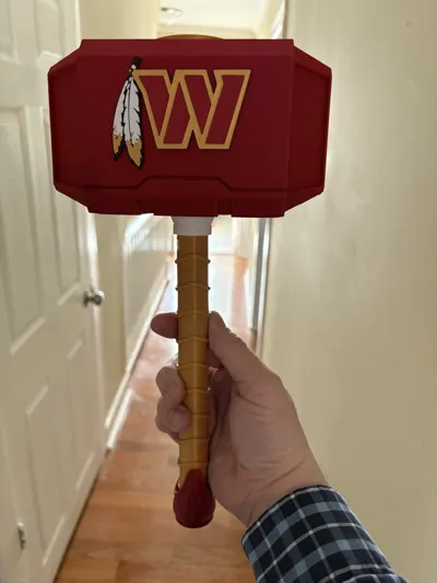 Washington Commanders Thors Hammer - Free 3D Print Model - MakerWorld