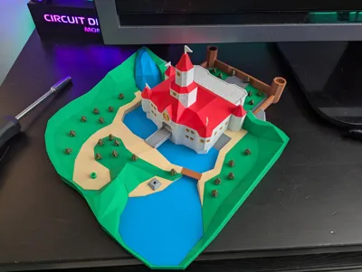 Mario 64 Peach's Castle with Courtyard - Diorama by Arniel86 MakerWorld ...
