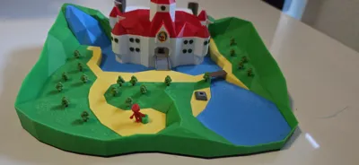 Mario 64 Peach's Castle with Courtyard - Diorama by Arniel86 MakerWorld ...