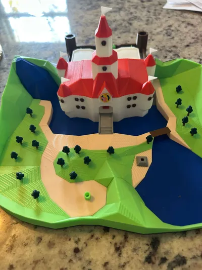 Mario 64 Peach's Castle with Courtyard - Diorama by Arniel86 MakerWorld ...