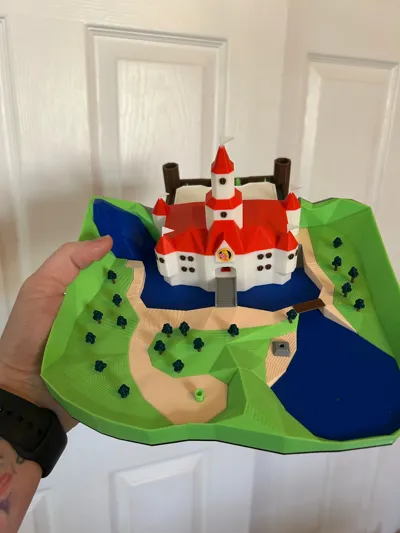 Mario 64 Peach's Castle with Courtyard - Diorama by Arniel86 MakerWorld ...