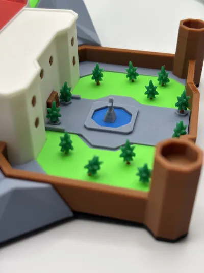 Mario 64 Peach's Castle with Courtyard - Diorama by Arniel86 MakerWorld ...