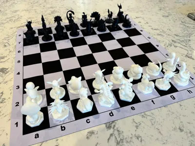 Pokemon Chess Set - remix high poly Remixed by SkinnyKirby MakerWorld ...