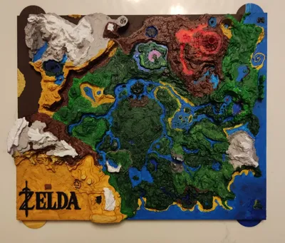 Zelda World Map (Breath of the Wild / TOTK) - Free 3D Print Model ...