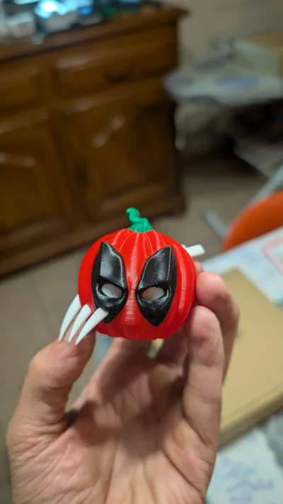 Deadpool Halloween Pumpkin by SnK3DD MakerWorld: Download Free 3D Models