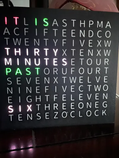 Word Clock by Johniak MakerWorld: Download Free 3D Models