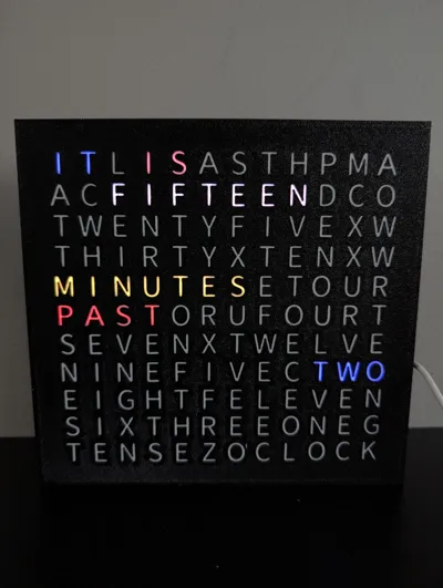 Word Clock by Johniak MakerWorld: Download Free 3D Models