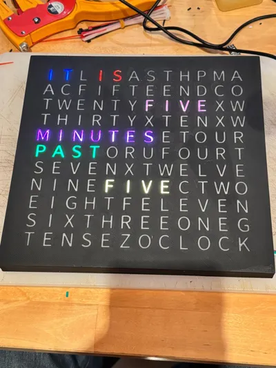 Word Clock by Johniak MakerWorld: Download Free 3D Models