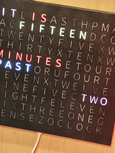 Word Clock by Johniak MakerWorld: Download Free 3D Models
