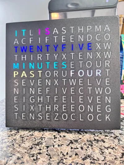 Word Clock - Free 3D Print Model - MakerWorld