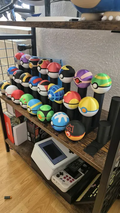 3 Tier Pokeball Display by Lockesmith89 MakerWorld: Download Free 3D Models