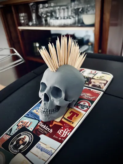Punk Skull Toothpick Holder Remixed by Papek - MakerWorld