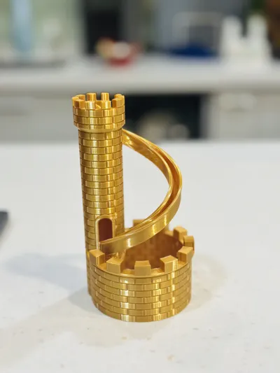 Castle Slide Coin Storage - Free 3D Print Model - MakerWorld