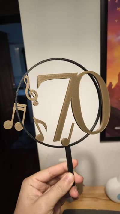 70th Birthday Modern Cake Topper by Arvonic - MakerWorld