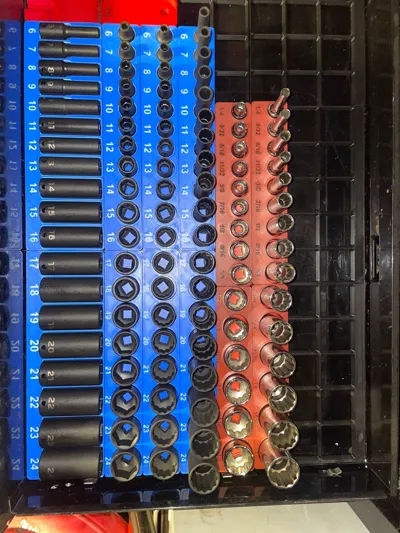 Gridfinity Organizers for 3/8" Impact Socket Sets - Free 3D Print Model ...