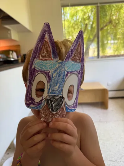 Bluey Mask for Kids - Free 3D Print Model - MakerWorld
