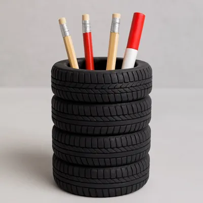 Tire pen organizer Bridgestone pencil holder box - Free 3D Print Model ...