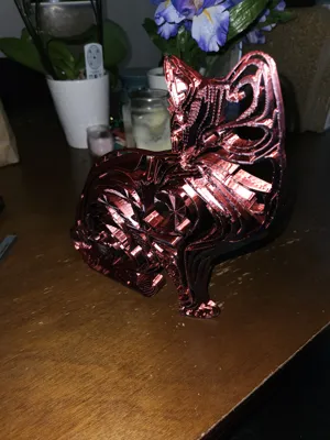 Wireframe Cat Sculpture by 3DPrintable.art - MakerWorld