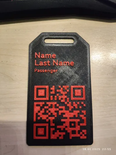 Custom QR Code Luggage / Bag Tag by vlycserMakerWorld: Download Free 3D ...