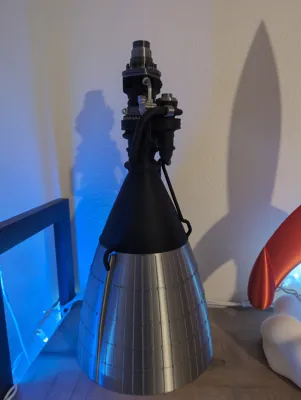 SpaceX Raptor 3 真空火箭发动机 1/10 比例 来自 CrazyJ MakerWorld：免费下载 3D 模型