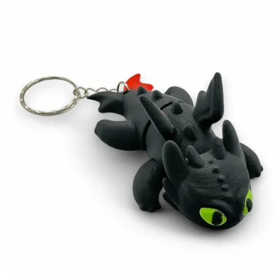 Flexi Toothless Dragon & Keychain - Print in place by 3DeepDesigns ...