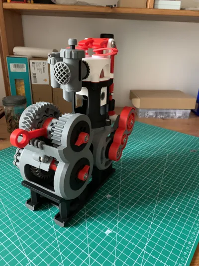 PushRod Engine with Gearbox by Bootjevaarder MakerWorld: Download Free ...