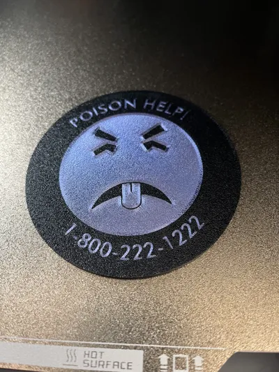 Poison Control Sticker Coaster by Williams Industries - MakerWorld