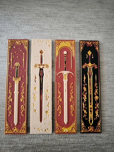 Elven Blades - Bookmark Set by C3D MakerWorld: Download Free 3D Models
