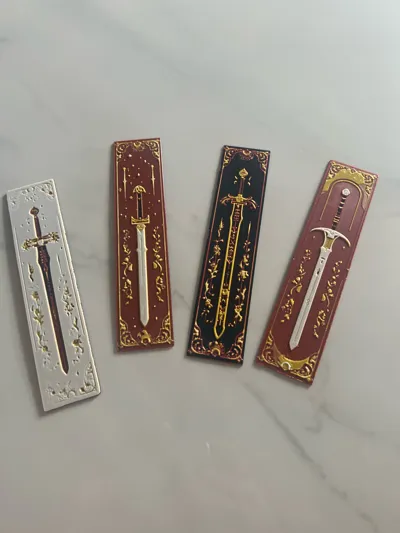Elven Blades - Bookmark Set by C3D MakerWorld: Download Free 3D Models
