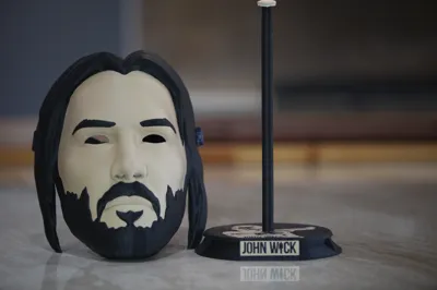 John Wick (Fan Art) Cosplay Mask by KristenForge MakerWorld: Download ...