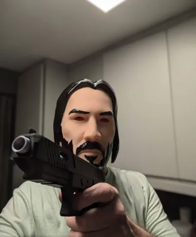 John Wick (Fan Art) Cosplay Mask by KristenForge MakerWorld: Download ...