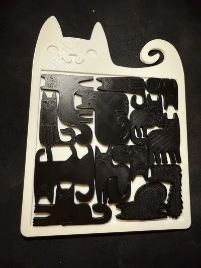 cat puzzle board game by JWplus MakerWorld: Download Free 3D Models