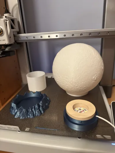 Simple and Affordable Moon Lamp - Free 3D Print Model - MakerWorld