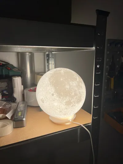Simple and Affordable Moon Lamp - Free 3D Print Model - MakerWorld